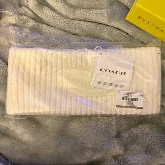 Coach | Accessories | Coach Winter White Cable Knit Headband Signature ...